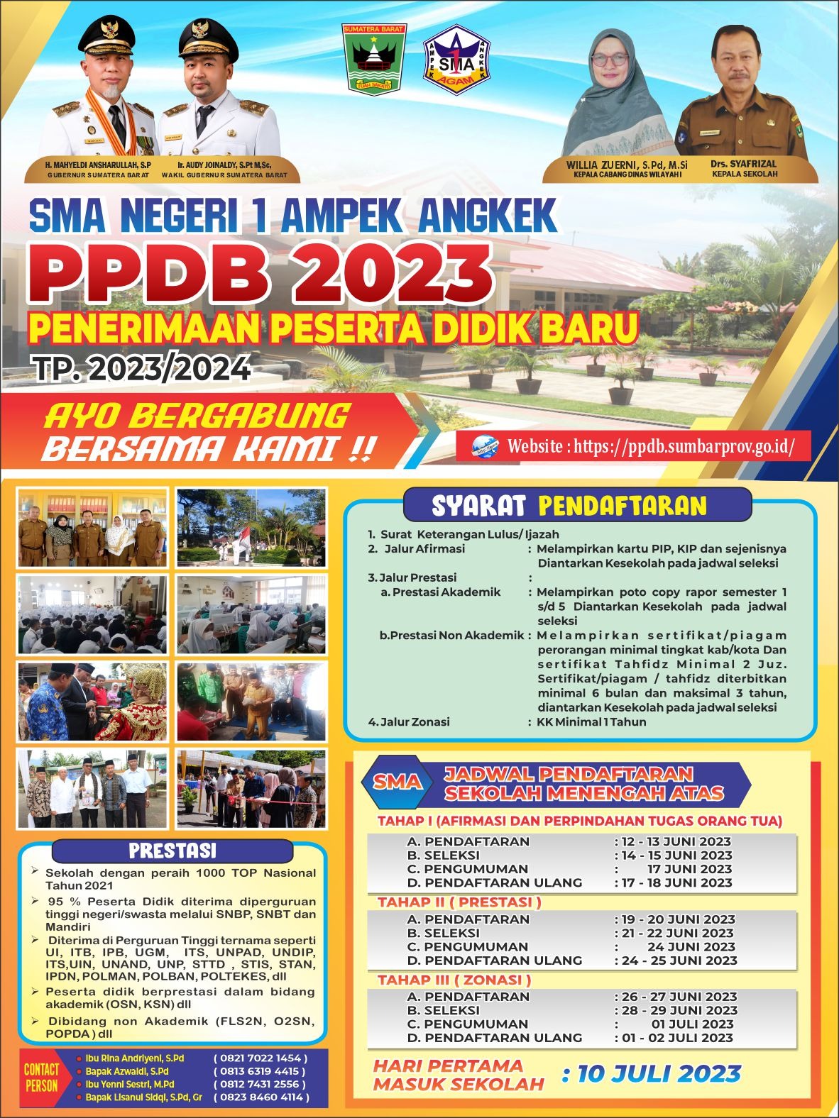 Penerimaan Peserta Didik Baru (PPDB) SMA Negeri 1 Ampek Angkek TP. 2023/2024